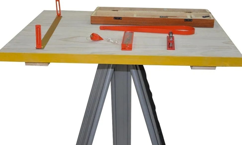 Plane Table surveying accessories (Alidade, plumbing fork & Bob, Trough ...